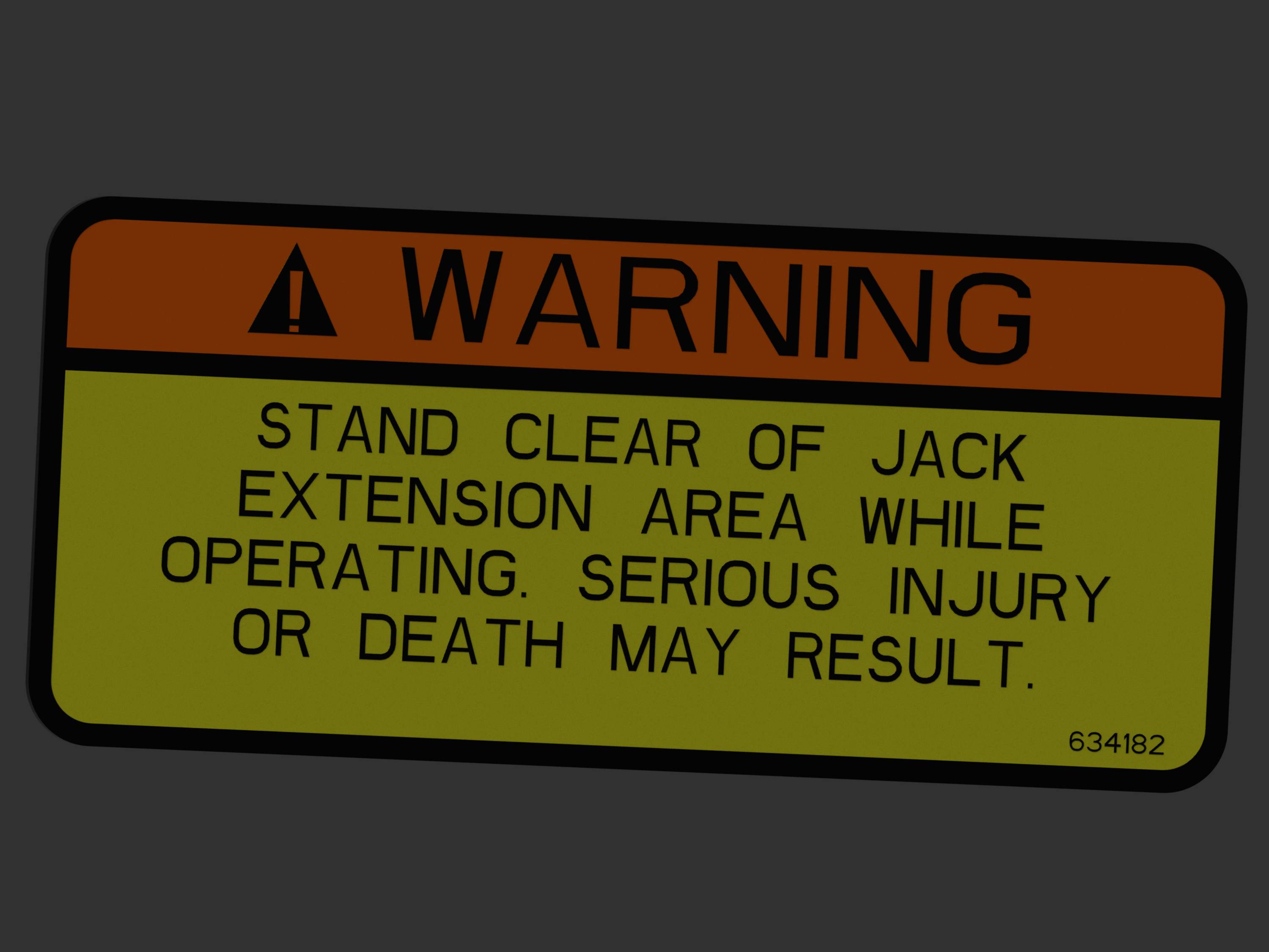 LABEL WARNING JACK EXTENSION | REV Fire Group - Parts eStore