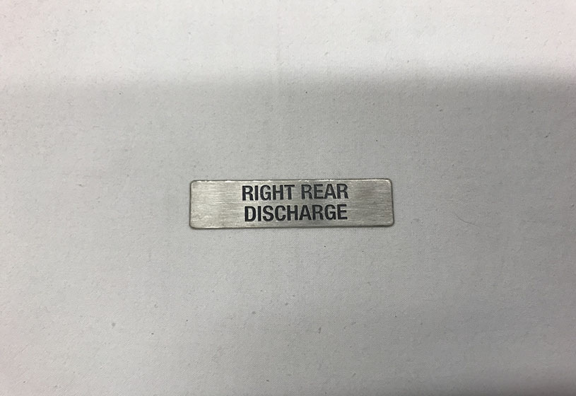 LABEL 1X3 RIGHT REAR DISCHARGE | REV Fire Group - Parts eStore