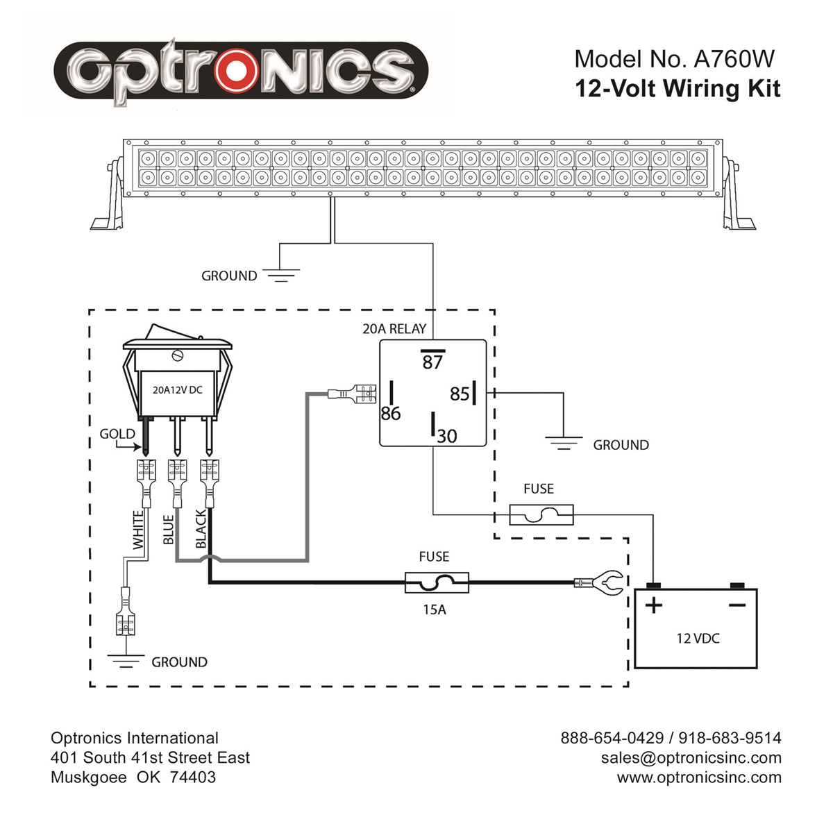 LED LIGHT BAR WIRE/RELAY/SWITCH KIT | TICO eStore