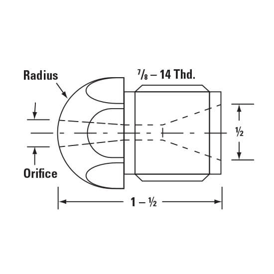 NOZZLE TIP R=3/4'' ORF=1/8'' ''NYLON REVERSE TAPER'' | DME eSTORE