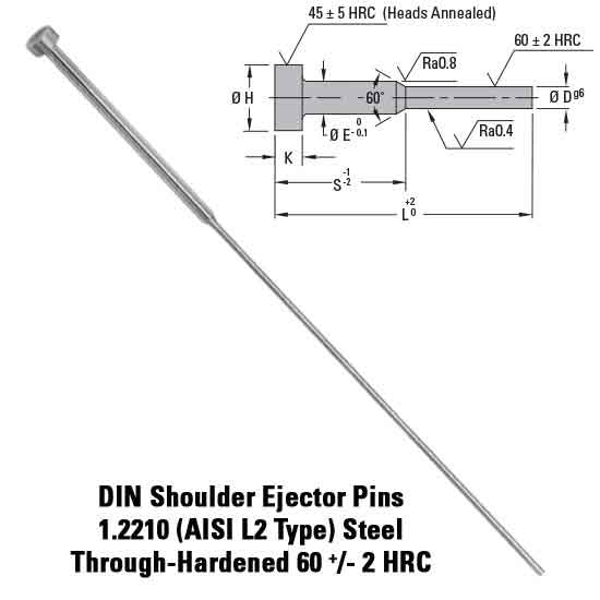 EJECTOR PIN THRU HARD METRIC 1.6 X 80 SHOULDER 25 | DME eSTORE