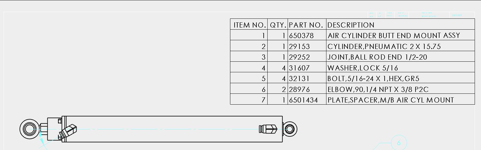 AIR CYLINDER, LH M/B FLOAT ASY | Schwarze eStore