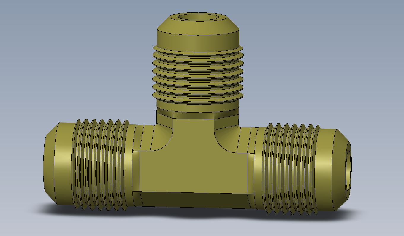 TEE, 3/8 FLARE UNION BRASS | Schwarze eStore