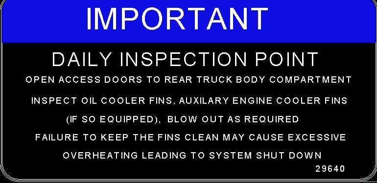 DECAL, DAILY INSPECTION POINT | Schwarze eStore