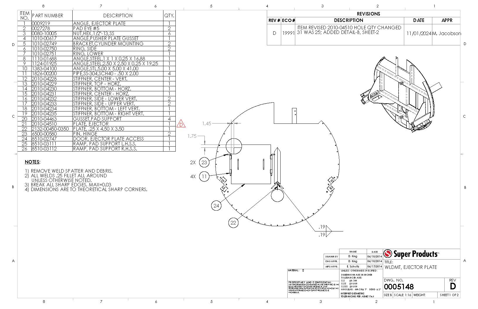 WLDMT, EJECTOR PLATE, MD | Super Products eStore