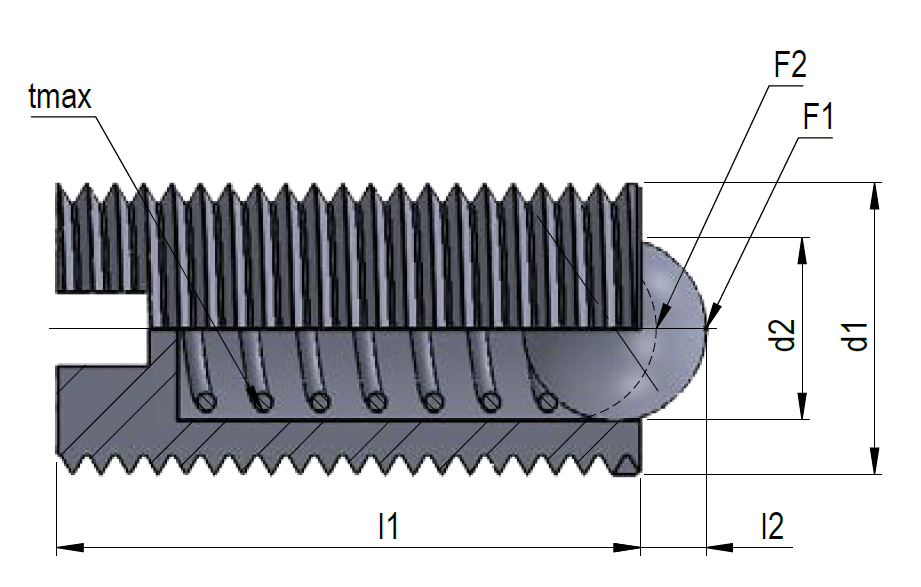 Thrust piece with higher force F1252 M8 | DME eSTORE