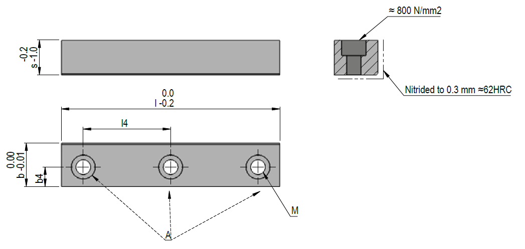 Flat guid. rail - screw holes 30x25x160 | DME eSTORE