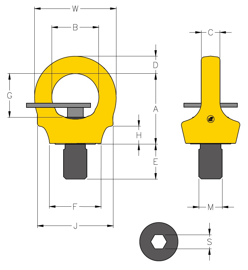 KEY EYE POINT 1 1/2-6UNC WLL 7 t | DME eSTORE