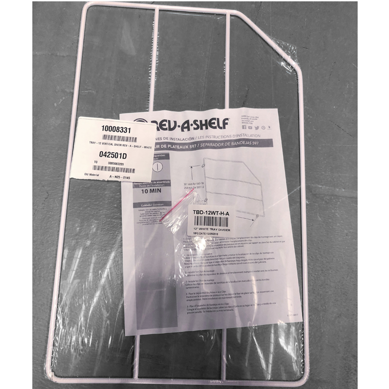 TRAY-12 VERTICAL DIVDR REV-A-SHELF-WHITE | REV Parts Store
