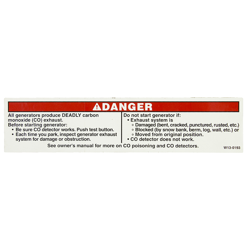 TAG-GEN EXH CO INT WARN (PWR VISOR) | REV Parts Store