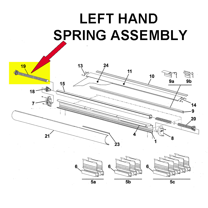 AWNING SPRING LEFT HAND ASSEMBLY (#19) PART OF L71-0891-90 | REV Parts ...