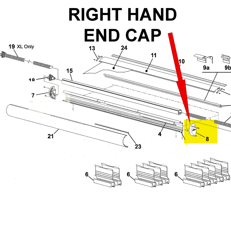 END CAP RIGHT HAND BLACK PART OF L71-0891-90 | REV Parts Store