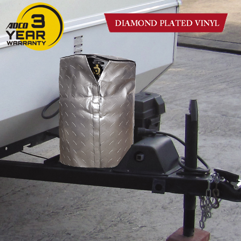 PROPANE TANK COVER DIAMOND PLATED VINYL SINGLE 20LB/5 GAL | REV Parts Store