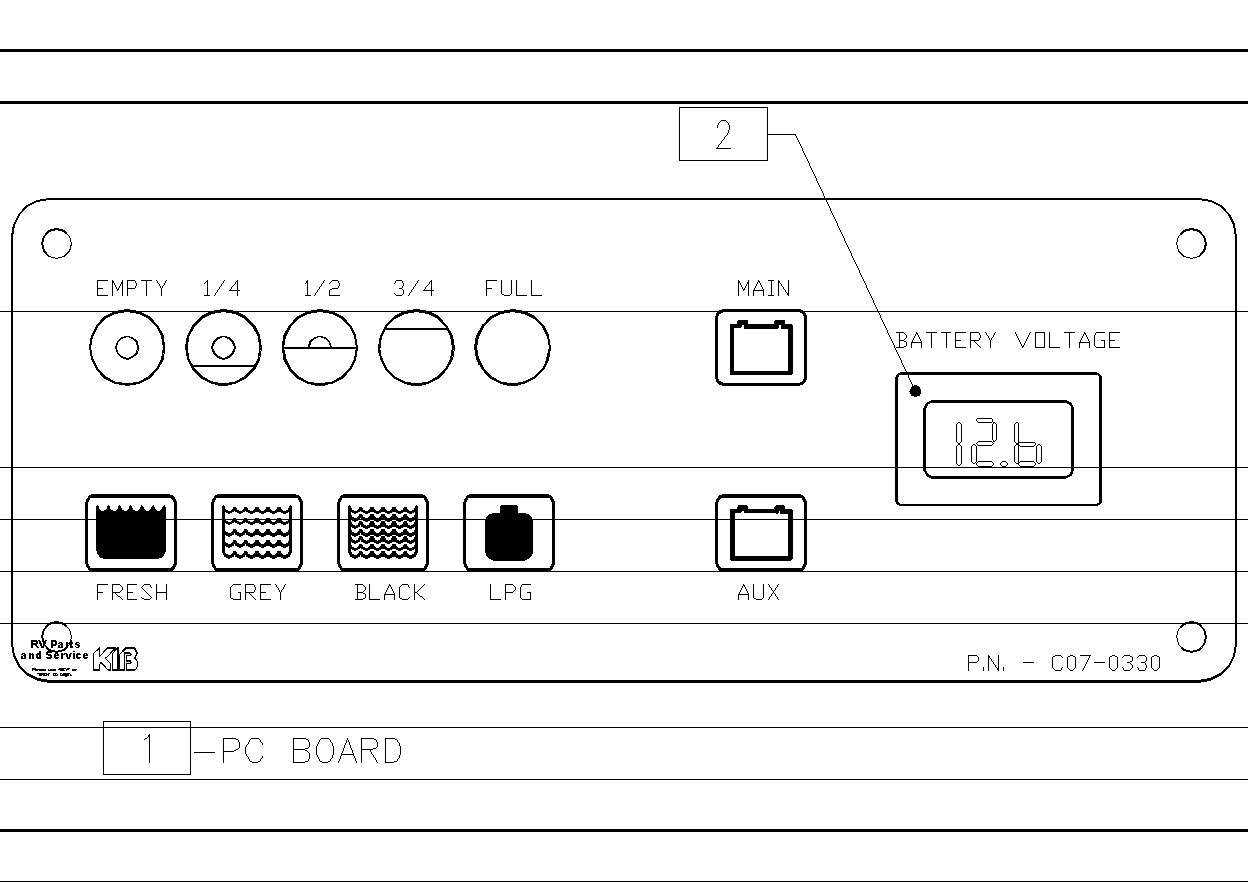 MONITOR PANEL- 12V W/LCD DISPL AY /KIB C07-0330 | REV Parts Store
