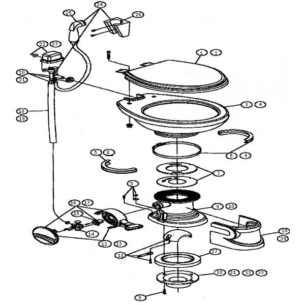 TOILET, CHINA WITH HANDSPRAY@SEECOMMENT@ | REV Parts Store