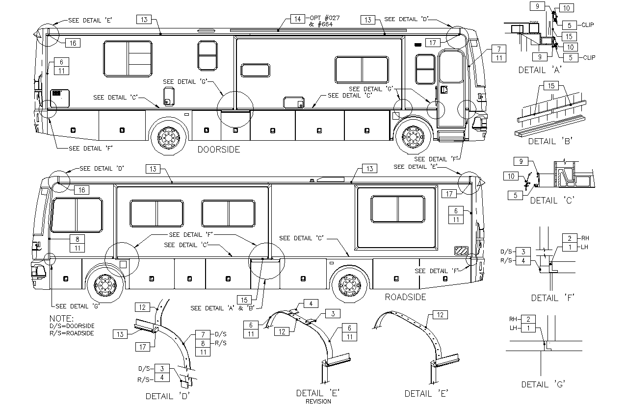 PRINT-EXTERIOR MOLDINGS/SEALS- 2006 BOUNDER DIESEL ALL | REV Parts Store