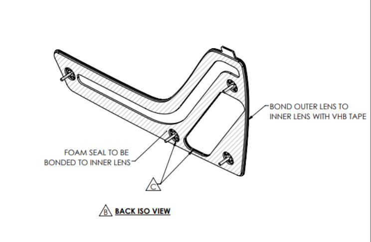 BEZEL-ACCENT LIGHT DS TEXTURED LENS | REV Parts Store